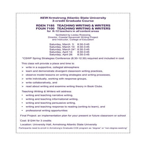 Teaching Writing & Writers class | PDF