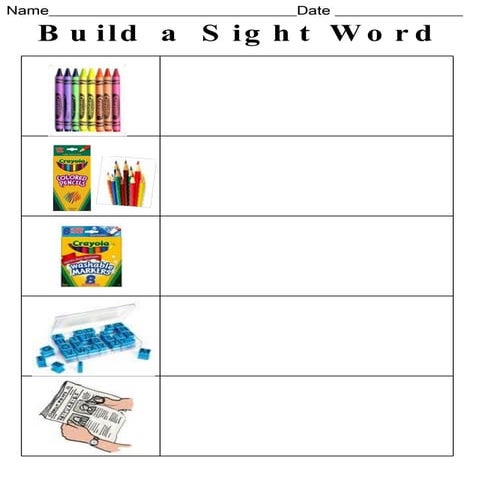 Teachn99 build+a+sight+word+(markers,pencil,stamps,+etc) | PPT