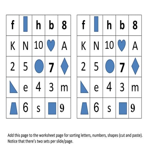 Teachn99 kh +extra+cut+and+paste+for+letter,number,shape+sort | PPT