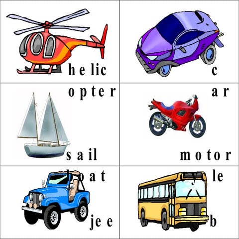 Teachn99 vehicle+picture+word+cards | PPT