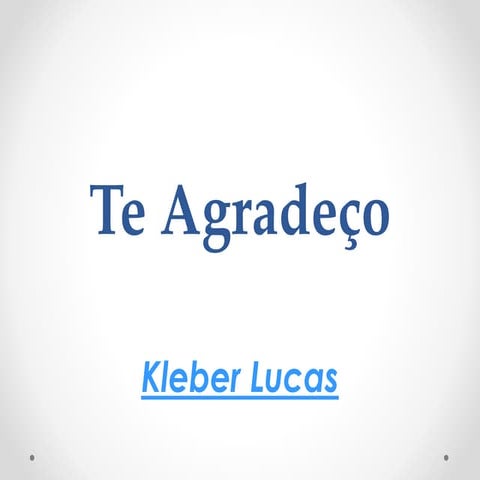 Te agradeço | PPTX