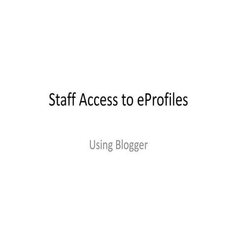Teacher access to eProfiles | PPT