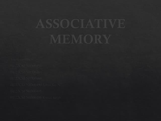 Associative memory 14208 | PPTX