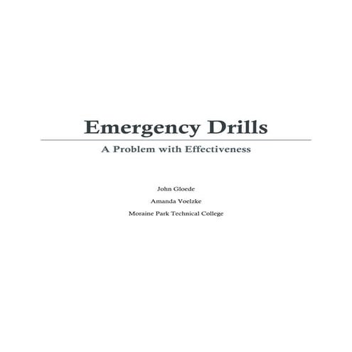 Team Building and Problem Solving Project: Emergency Drill ...