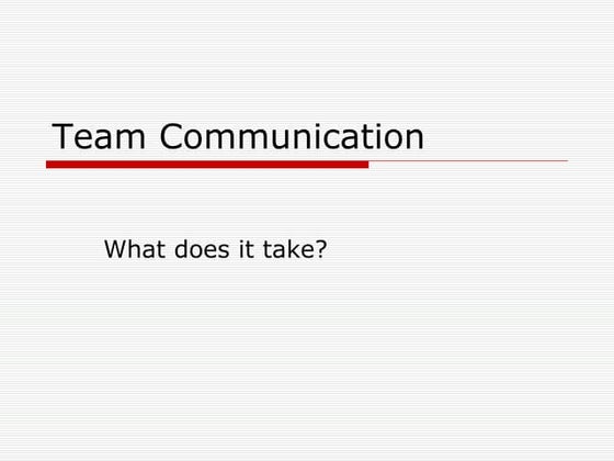 Team Communication and Effective Teams | PPTX