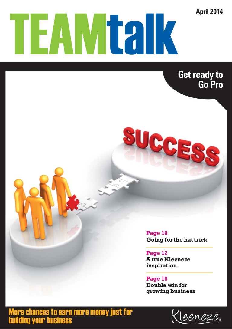 Team talk-issue-april 2014 kleeneze