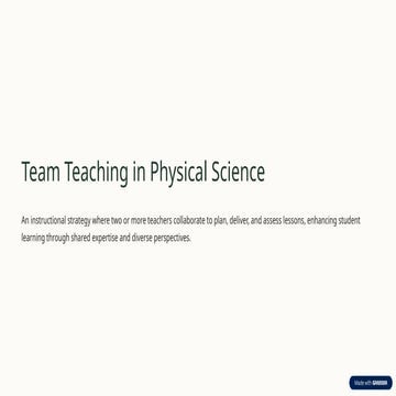 Effective Team Teaching Strategies in Physical Science Education | PPTX