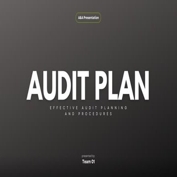 Audit Planning for Audit & Assurance (AA) Presentation PPT | PDF