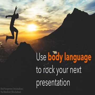 Use Body Language to Rock Your Next Presentation | PDF