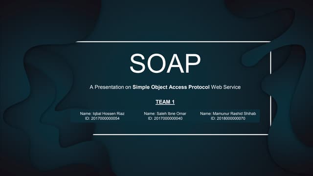 Presentation On Simple Object Access Protocol Soap Ppt Cse Presentation Ppt