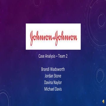 CASE 19 JOHNSON & JOHNSON (A case Study) | DOCX