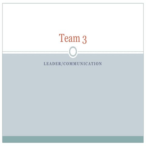 Team Leader/Communication | PPTX