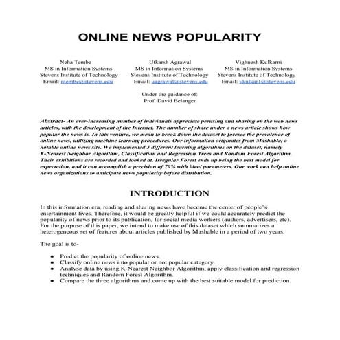 Multivariate Data Analysis Project Report Pdf