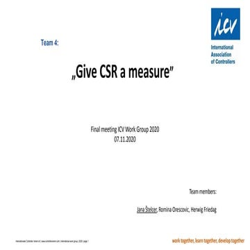 Give CSR a measure | PPT