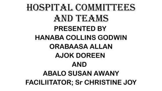 Hospital committees | PDF | Healthcare Industry | Industries