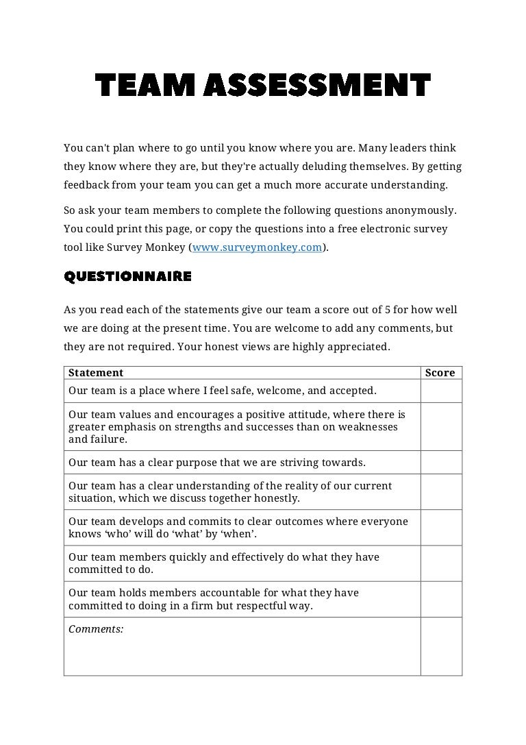 Team Assessment Tool team-assessment-tool