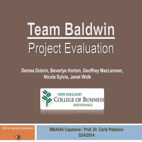 Team Baldwin - Project evaluation | PPTX