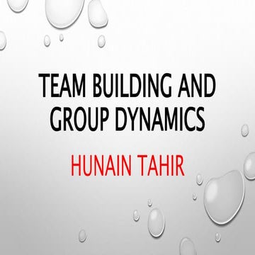 Team building and group dynamics | PPT