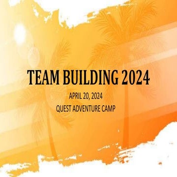 Team Building Orientation For Employees of Company | PPTX