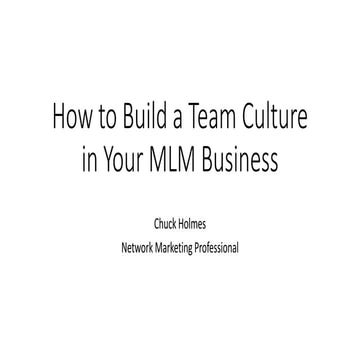 How to Create a Winning MLM Team Culture | PPTX