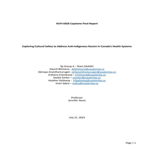 Team DAASHI_Exploring Cultural Safety to Address Anti-Indigenous Racism ...