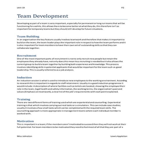 Team development | DOCX