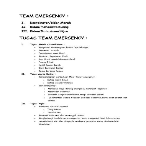 Team Emergency | DOCX