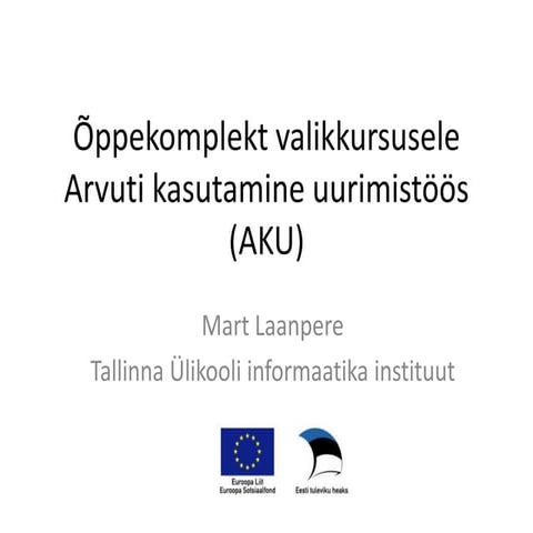 Arvuti kasutamine uurimistöös | PPTX