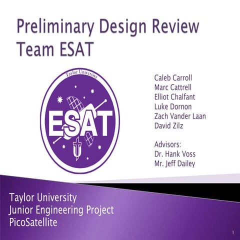 Team ESAT Preliminary Design Review | PPTX