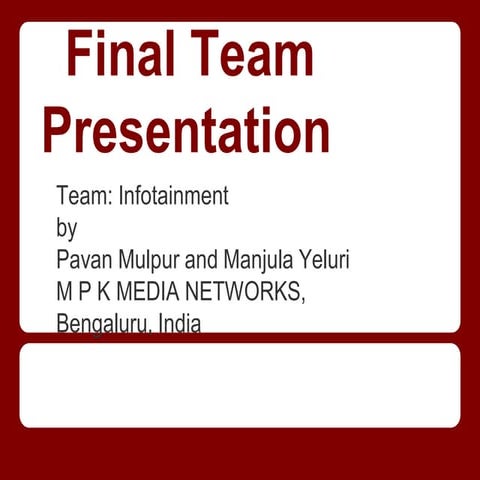 Team infotainment final presentation | PDF