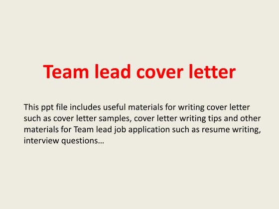 Supervisor cover letter | PPT