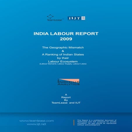 Team Lease Indicus India Labour Report 2009 | PDF