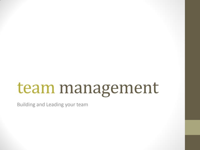Team Management PPT | PPTX