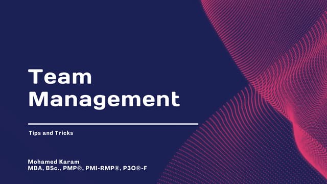 Team Management PPT | PPTX | Business Administration | Business