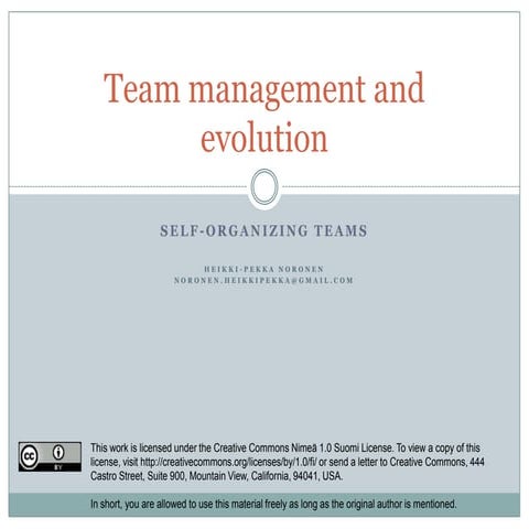 Team Management And Evolution | PPTX