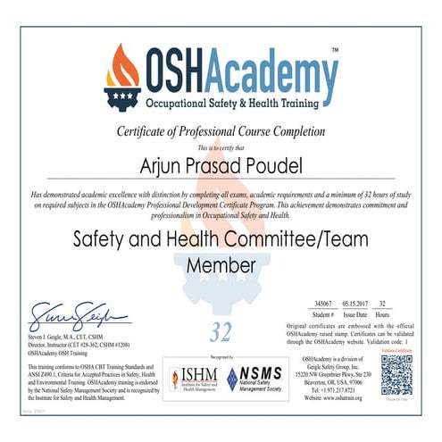 Safety and Health Committe/Team member | PDF