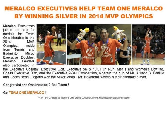 Team One Meralco Medalists in MVPO 2014 | PPT