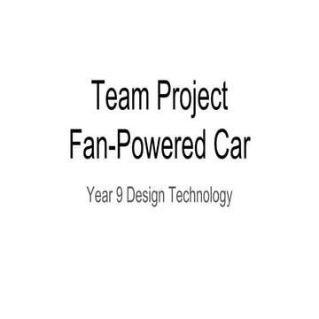 Team project fan powered car | PDF