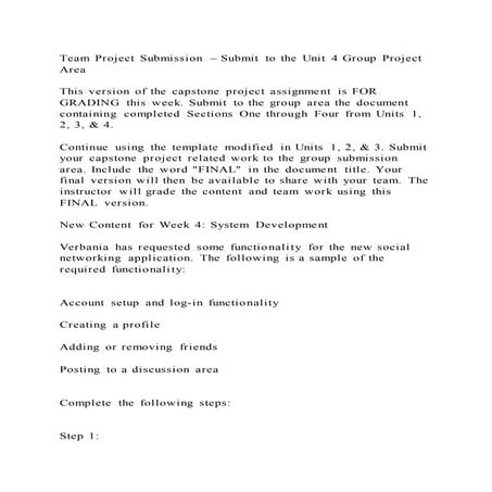 Team Project Submission – Submit to the Unit 4 Group Project Area | PDF