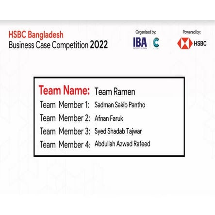 Team Ramen, HSBC'22 Nationals, 2nd Round | PDF