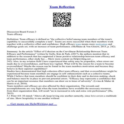 Team Reflection | PDF