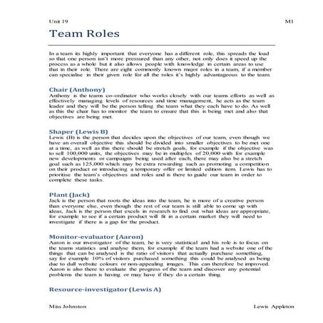 Team roles | DOCX