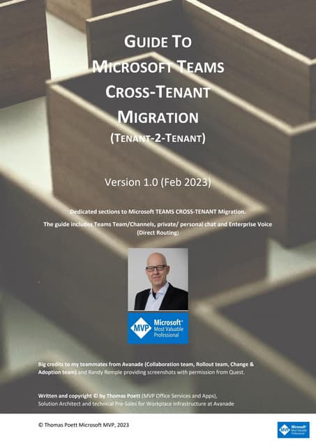 SPSVienna Office 365 Tenant to Tenant Migration - a complete Survial Guide | PPTX | Computer ...
