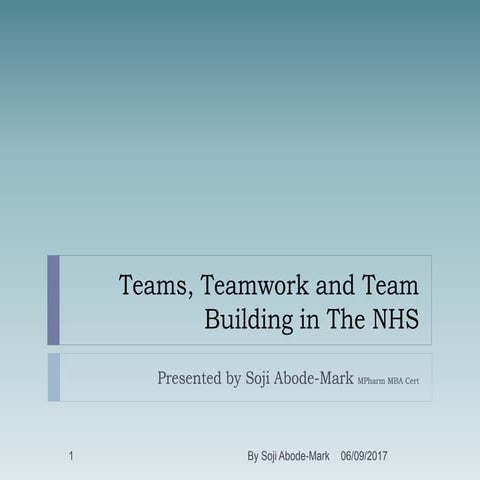 Teams teamwork and teambuilding in nhs | PPTX
