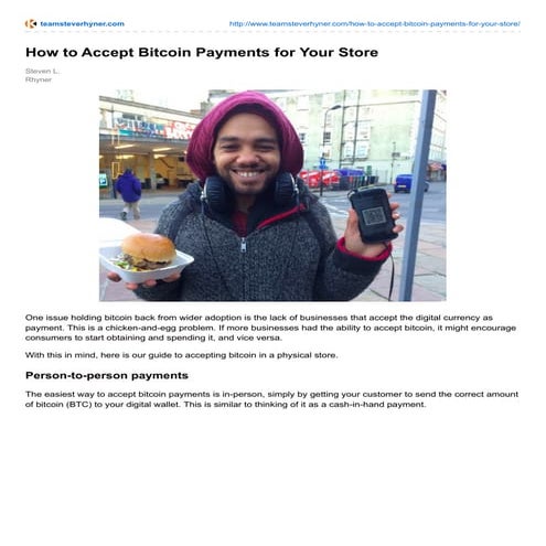 HOW TO ACCEPT BITCOIN PAYMENTS FOR YOUR STORE | PDF