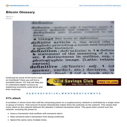 BITCOIN GLOSSARY | PDF