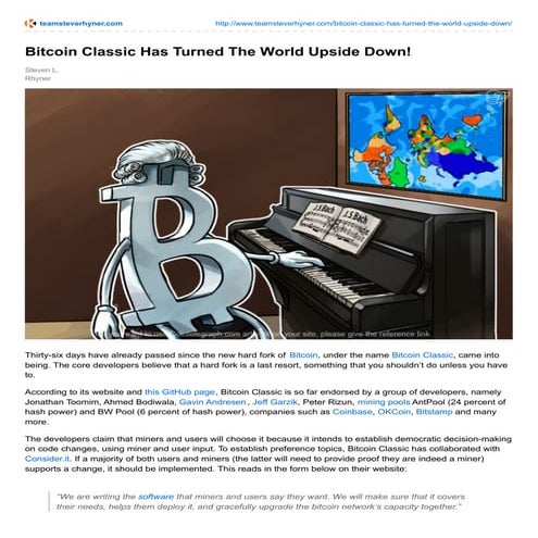 BITCOIN CLASSIC HAS TURNED THE WORLD UPSIDE DOWN! | PDF