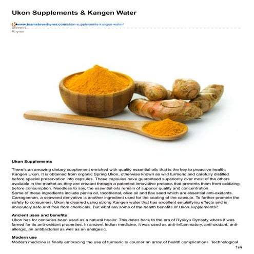 UKON SUPPLEMENTS & KANGEN WATER | PDF | Herbs and Supplements ...