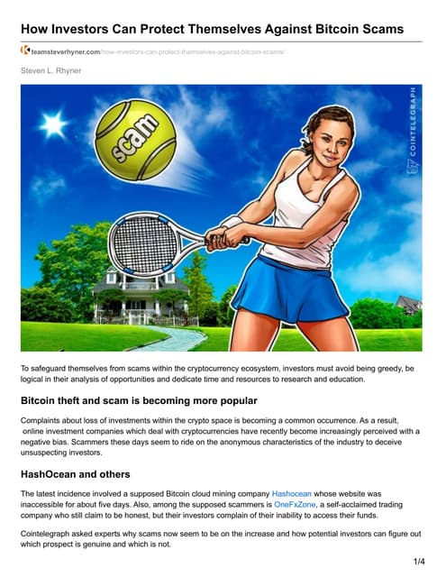 Unveiling the Threat How to Recognize and Report Crypto Scams | PDF