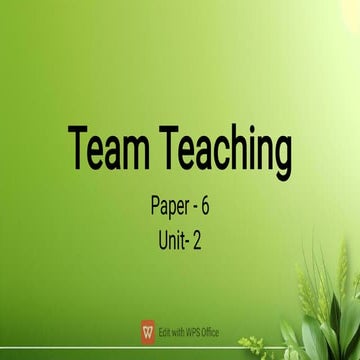 team teaching collaborative approach of teaching | PDF
